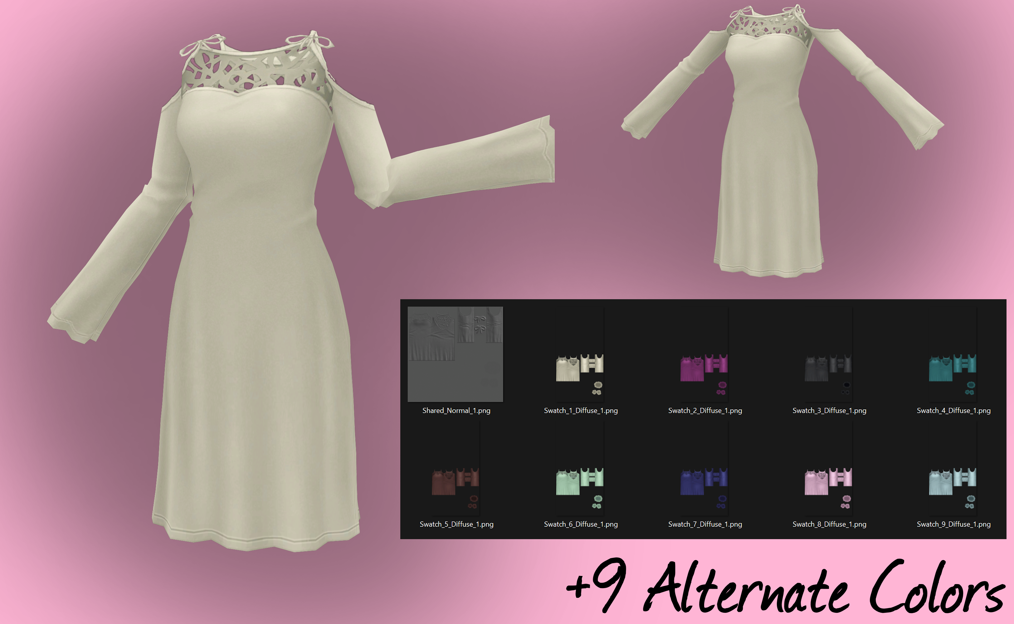 [MMD Part] Off Shoulder Mesh Top Dress [+DL] by PaciSystem on DeviantArt