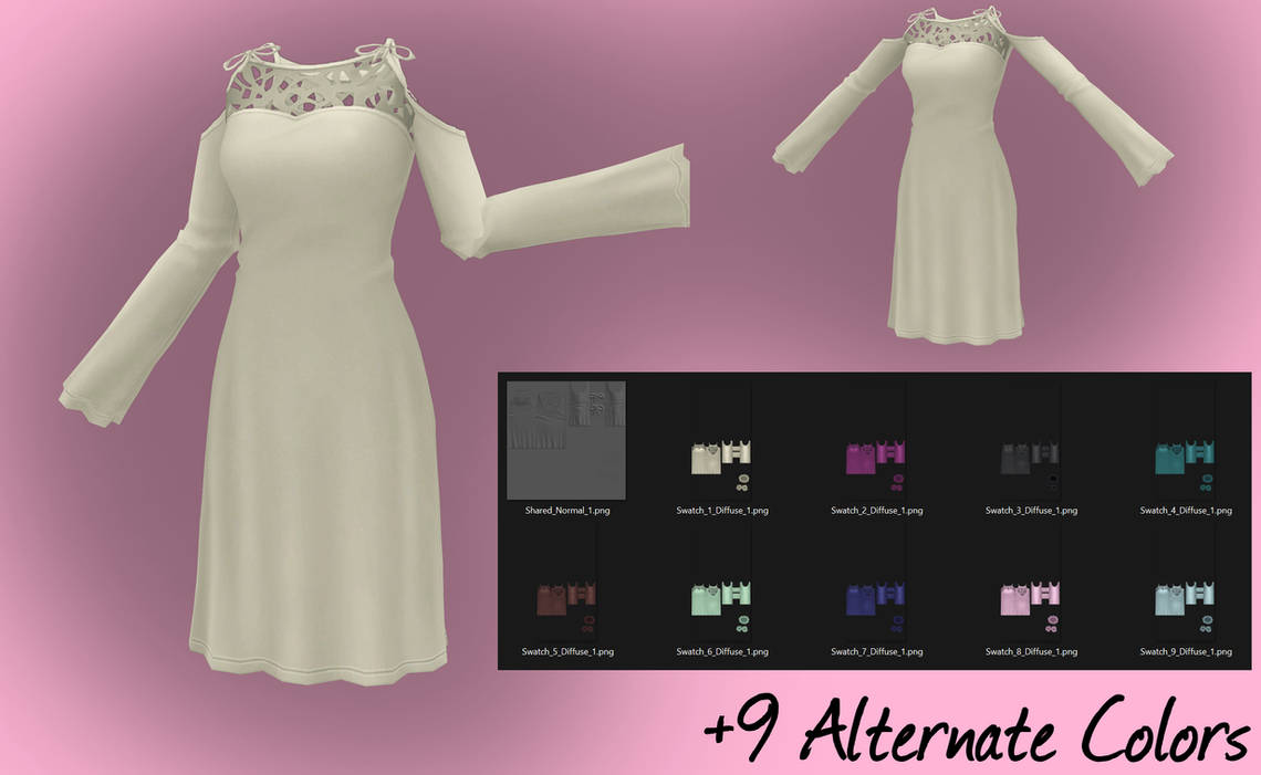 [MMD Part] Off Shoulder Mesh Top Dress [+DL] by PaciSystem on DeviantArt