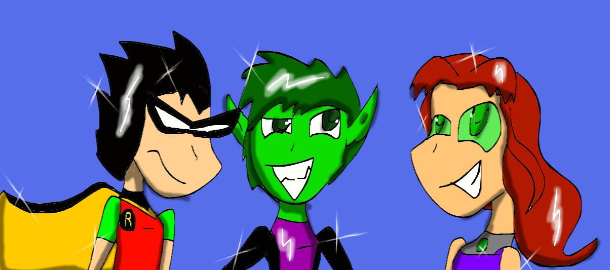 Robin,Beast boy and Starfire by LittleJuli on DeviantArt