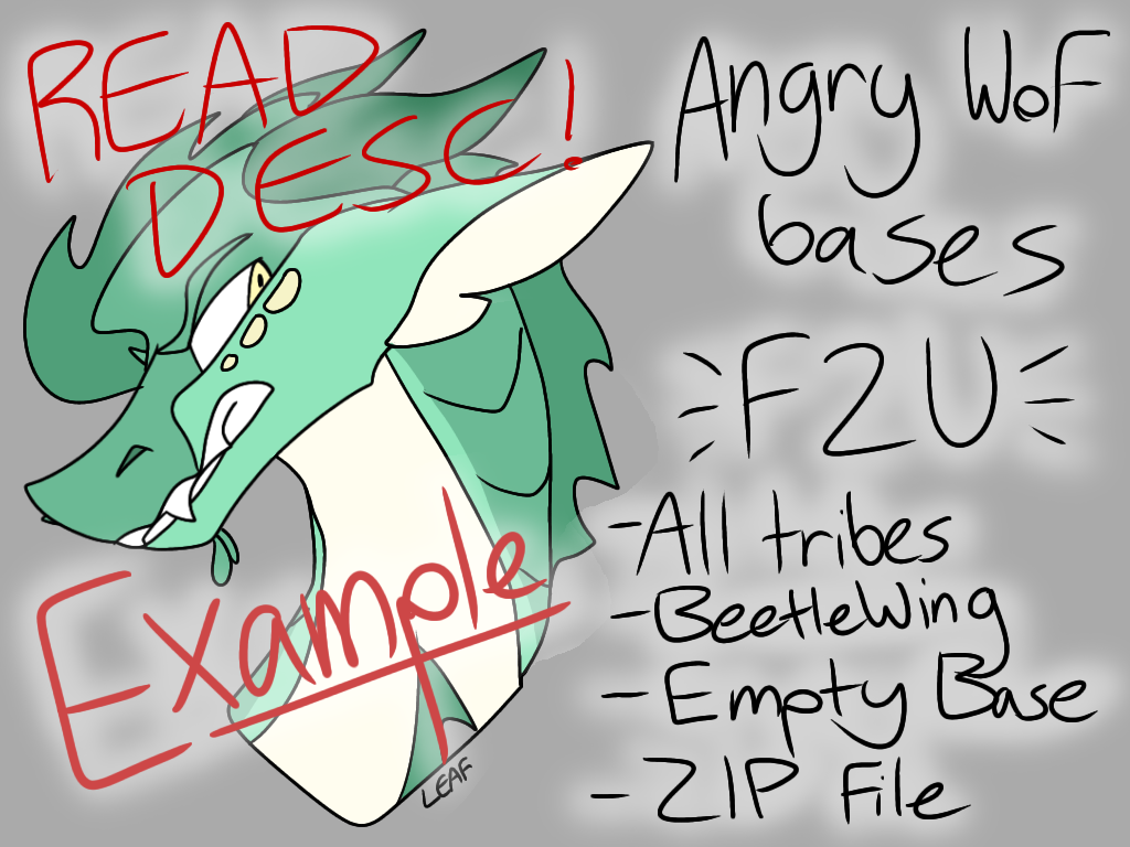 F2U Angry Wof Bases by JustALeaf134 on DeviantArt