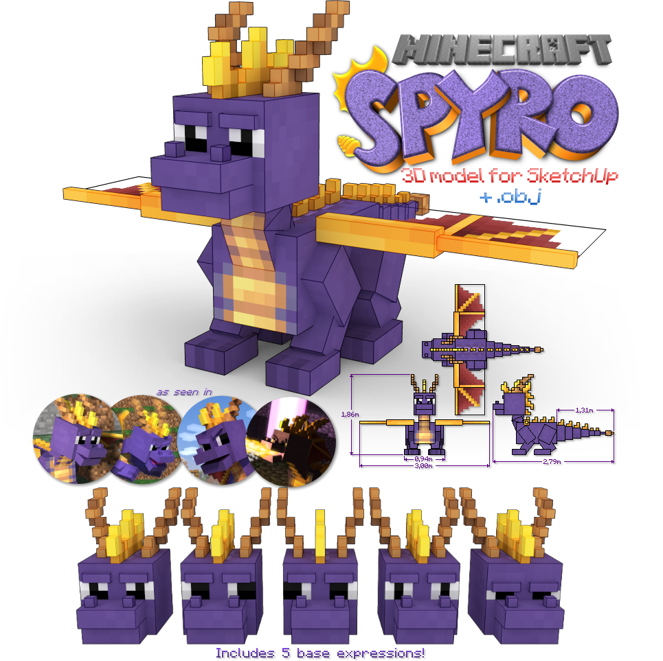 DL: Minecraft Spyro by LockRikard on DeviantArt
