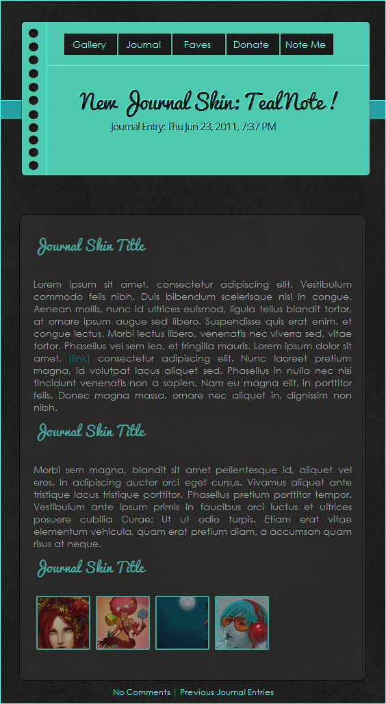 Teal Note Journal Skin by secret-carlett93 on DeviantArt