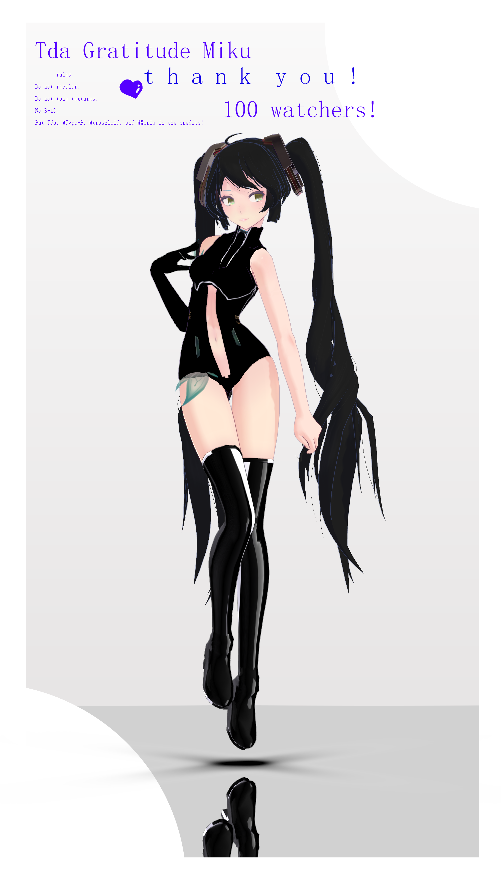 Tda Gratitude Miku - 100+ watchers gift! - Fix DL by Typo-P on DeviantArt