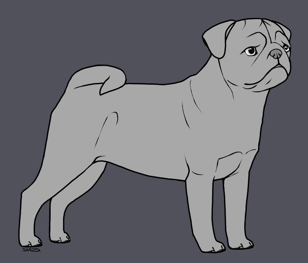 P2U Pug Lineart by ForgottenAmnesty on DeviantArt
