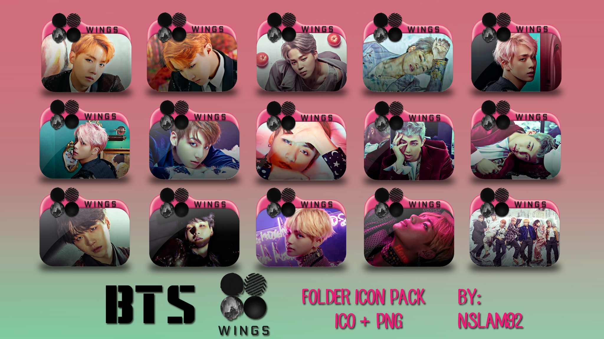BTS Wings Folder Icon Pack by nslam92 on DeviantArt