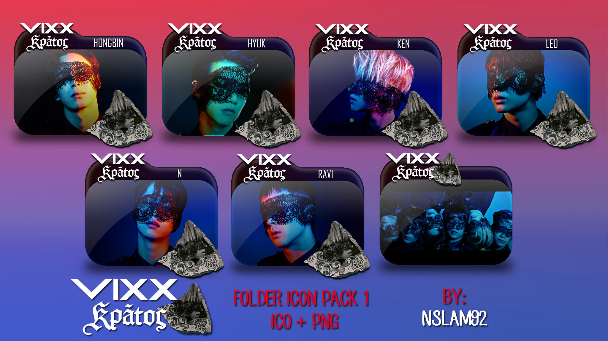 VIXX Kratos Folder Icon Pack 1 by nslam92 on DeviantArt