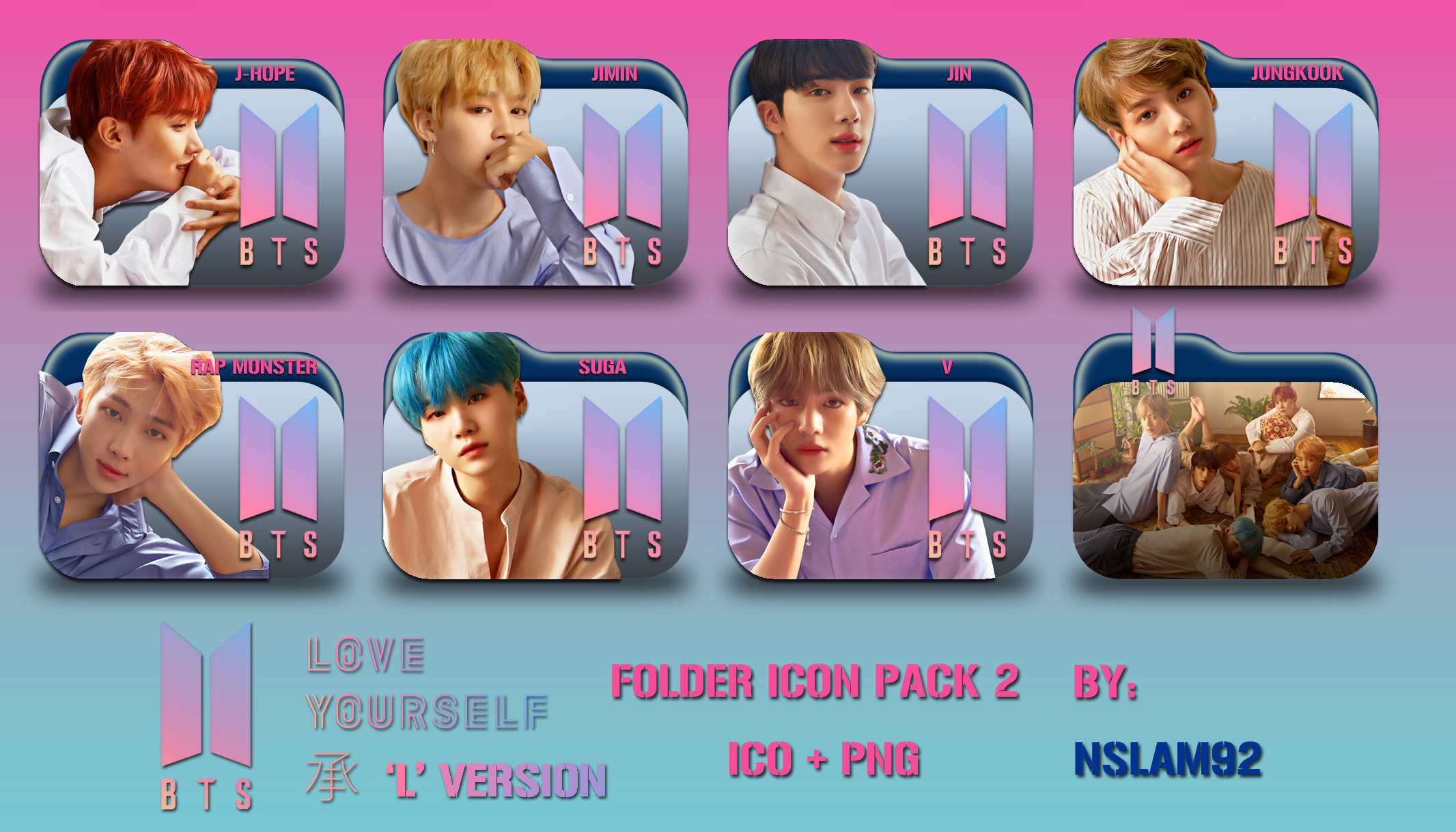 BTS Love Yourself 'Her' Folder Icon Pack 2 by nslam92 on DeviantArt