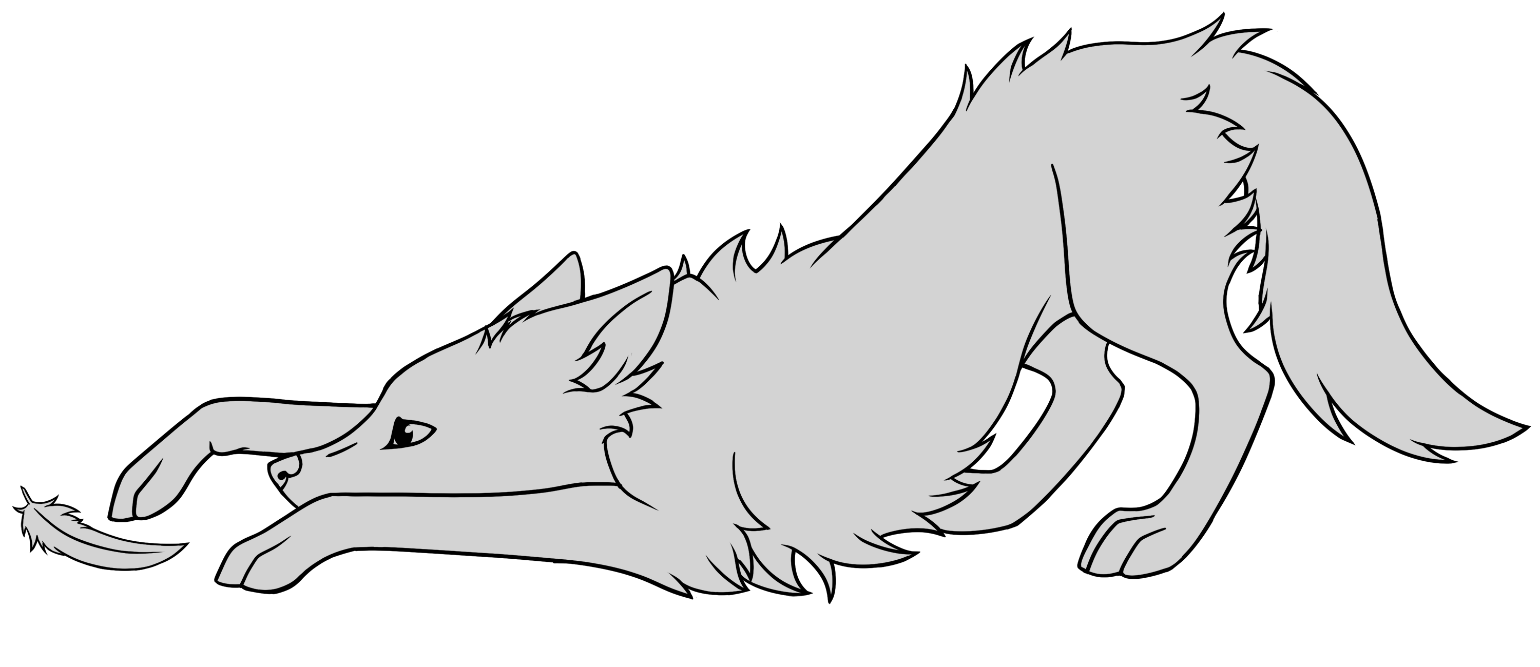 F2u Playful Wolf Lineart By Xxstarspiritxx On Deviantart
