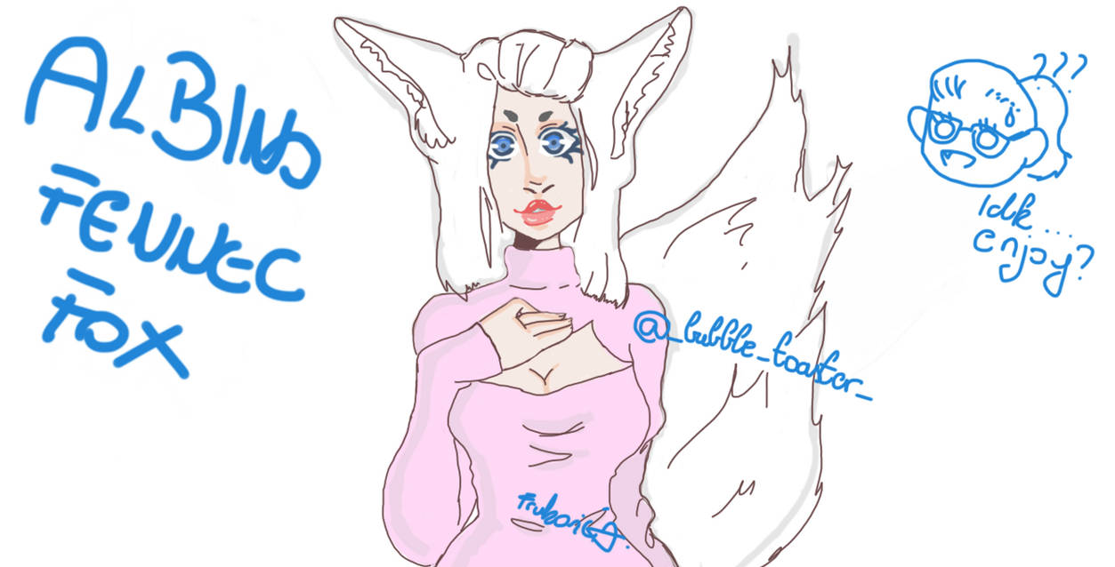 Albino Fennec fox GIRL by SmolHamster on DeviantArt