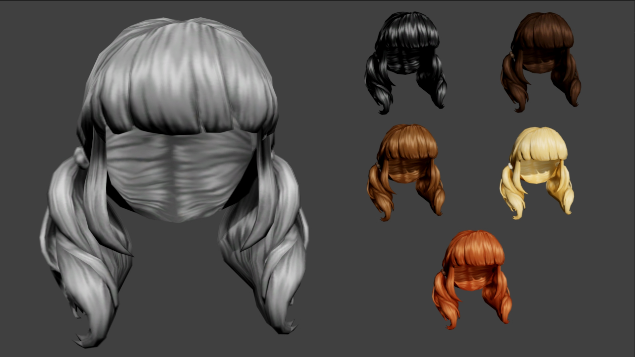 Female Hair 3D model Download #1 by MsNonenone on DeviantArt