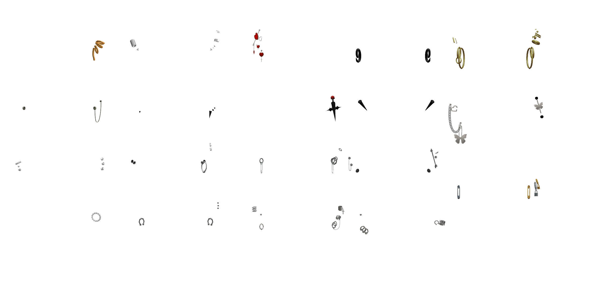 Various Piercings Pack [MMD/FBX] by redgravezz on DeviantArt