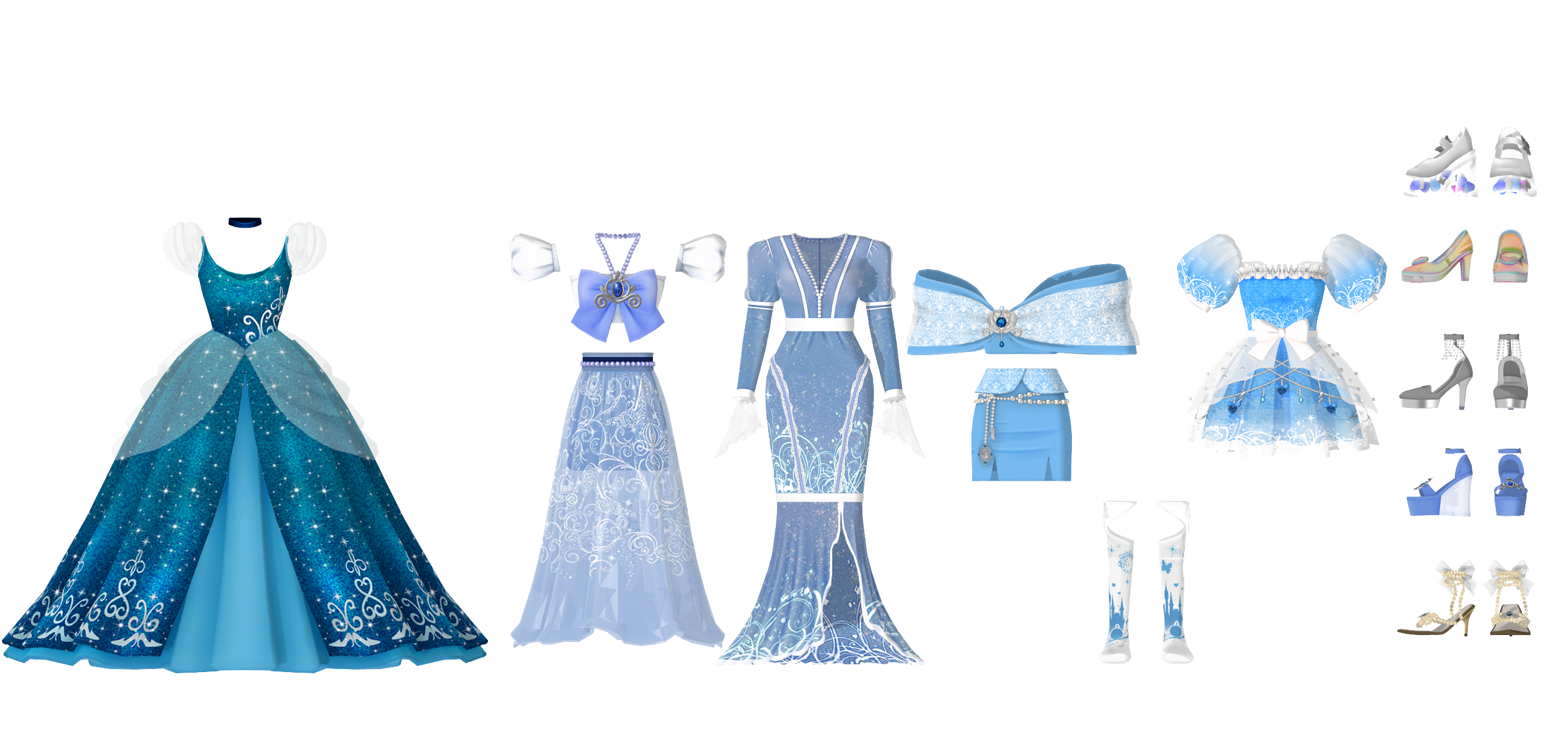 Disney's Cinderella Clothes and Shoes [MMD/FBX] by gummy-frog on DeviantArt
