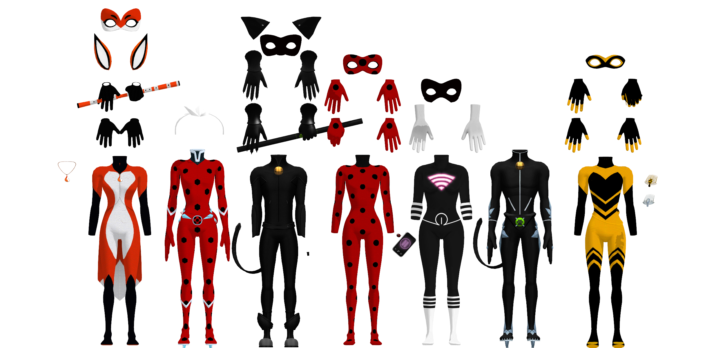Miraculous Superhero Kit [MMD/FBX] by redgravezz on DeviantArt