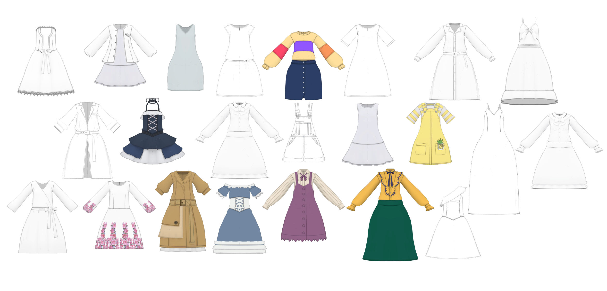 Easy Style Dresses/One-Piece Outfits [MMD] by gummy-frog on DeviantArt