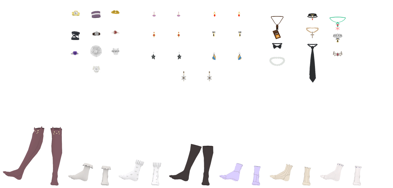 [MMD/FBX] Easy Style Accessories by gummy-frog on DeviantArt