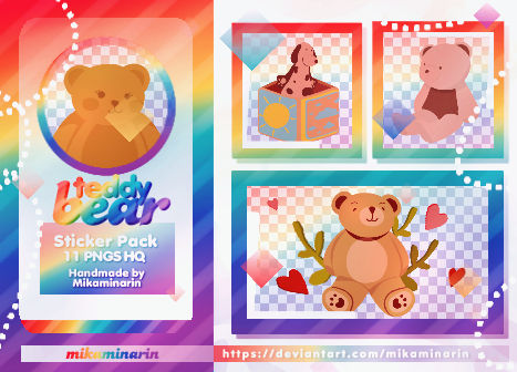 STICKER PACK 01: TEDDY BEAR by mikaminarin on DeviantArt