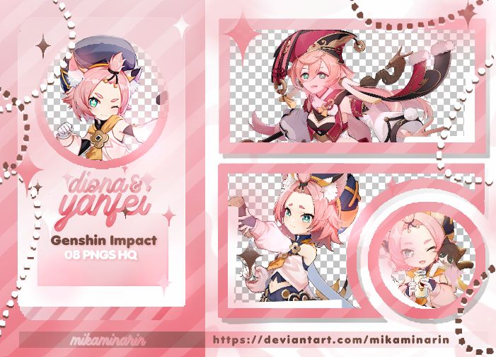 PNG PACK 43: DIONA AND YANFEI (genshin impact) by mikaminarin on DeviantArt