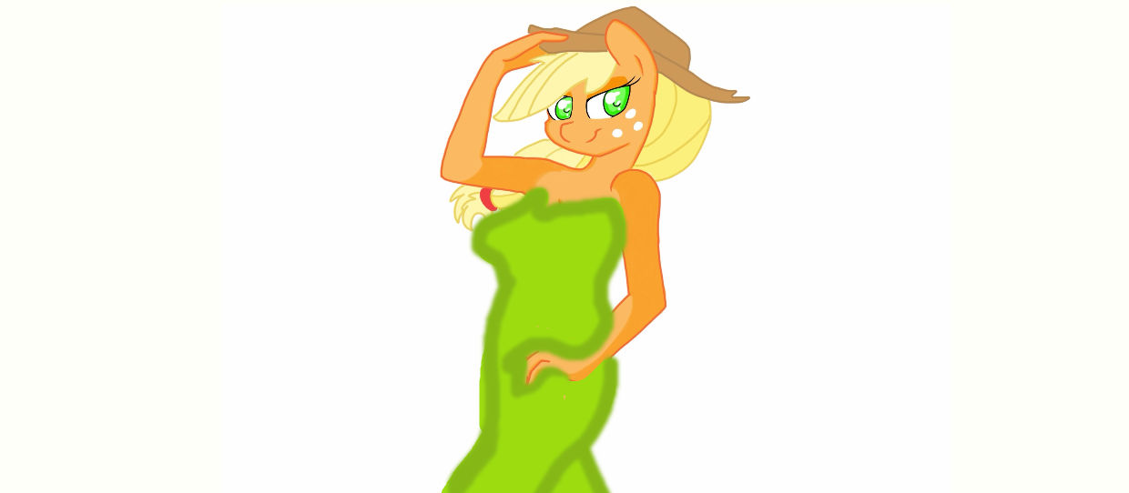Applejack in green dress by Ra1nb0wShy52 on DeviantArt
