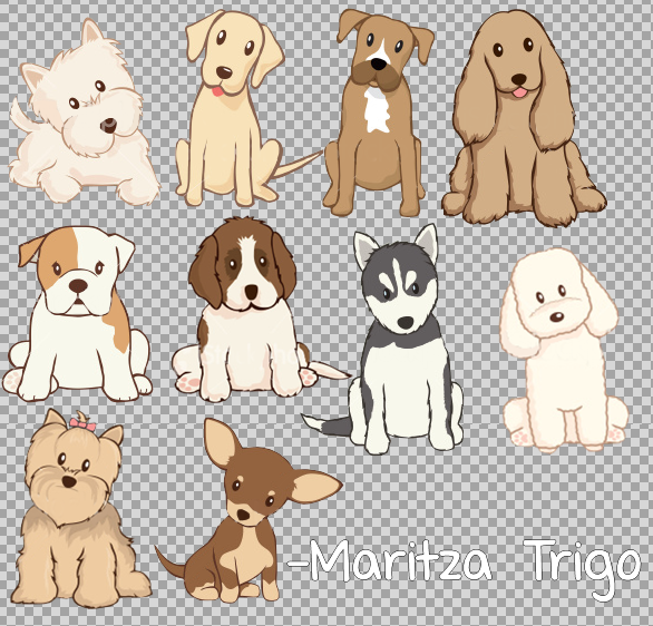 Pack 10 Perritos para tus dolls by MaritzaTrigo on DeviantArt