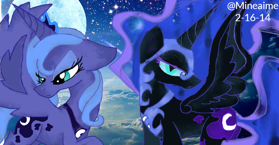 Princess Luna And Nightmare Moon Fan Art 1348034 Safe,