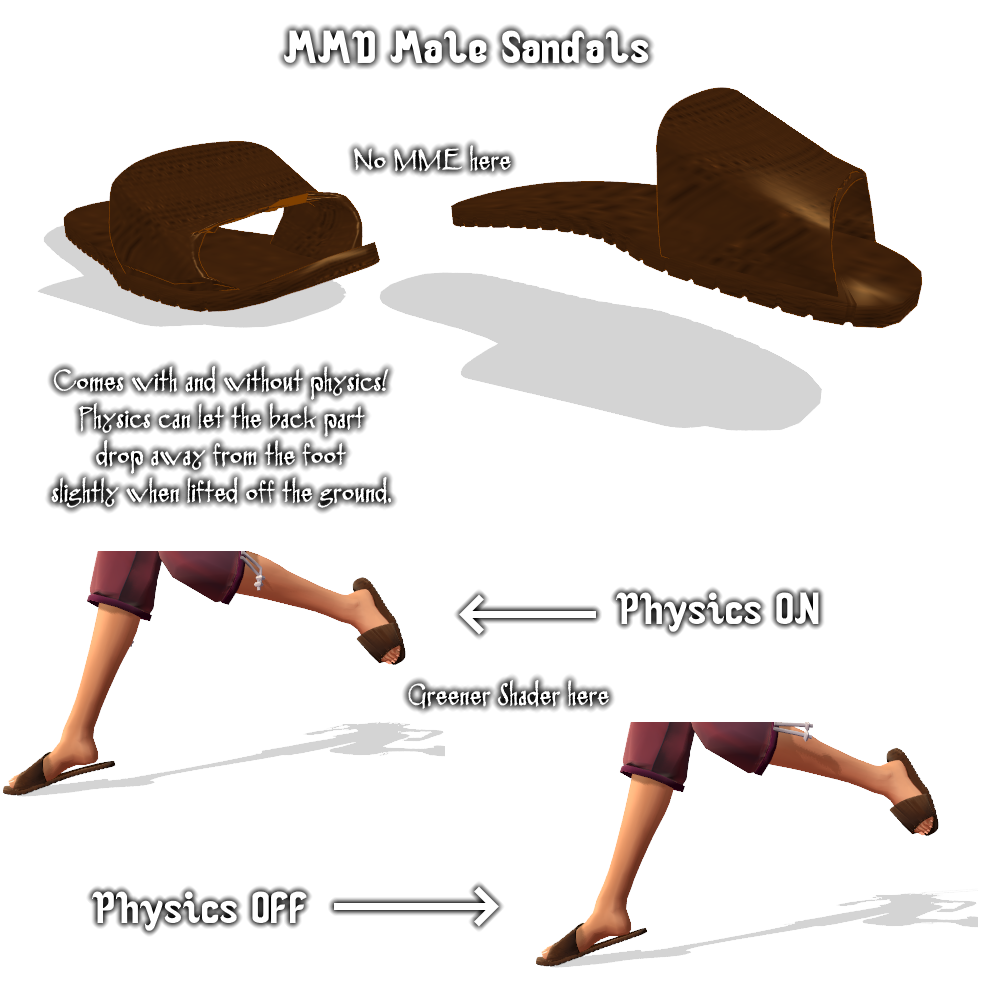 Updated! MMD Male Sandals Download by Amenrenet on DeviantArt