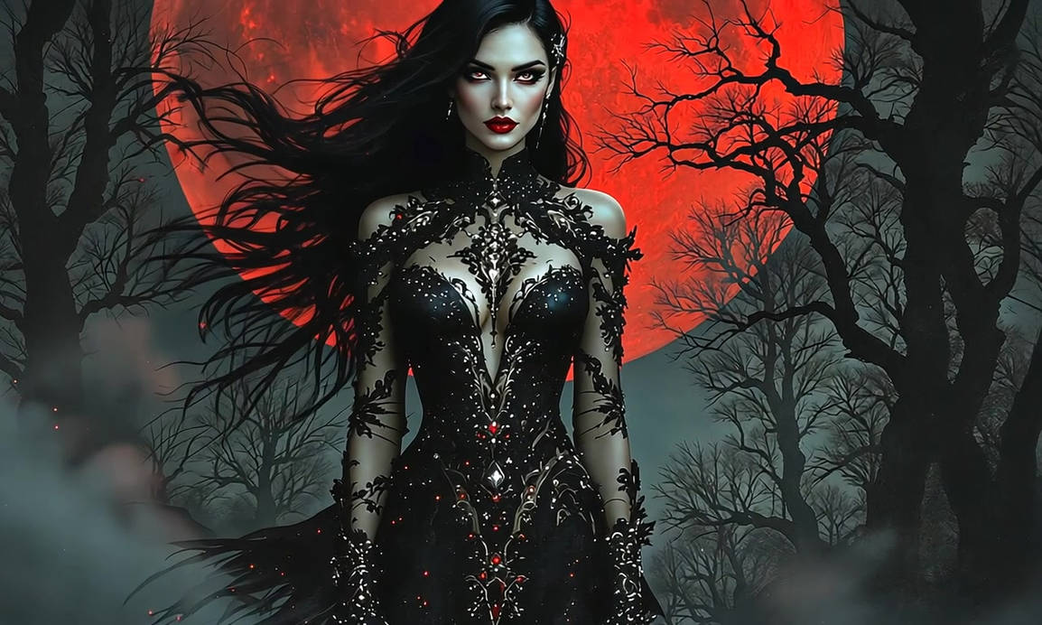 European woman with long, flowing black hair and s by Nana1970 on DeviantArt