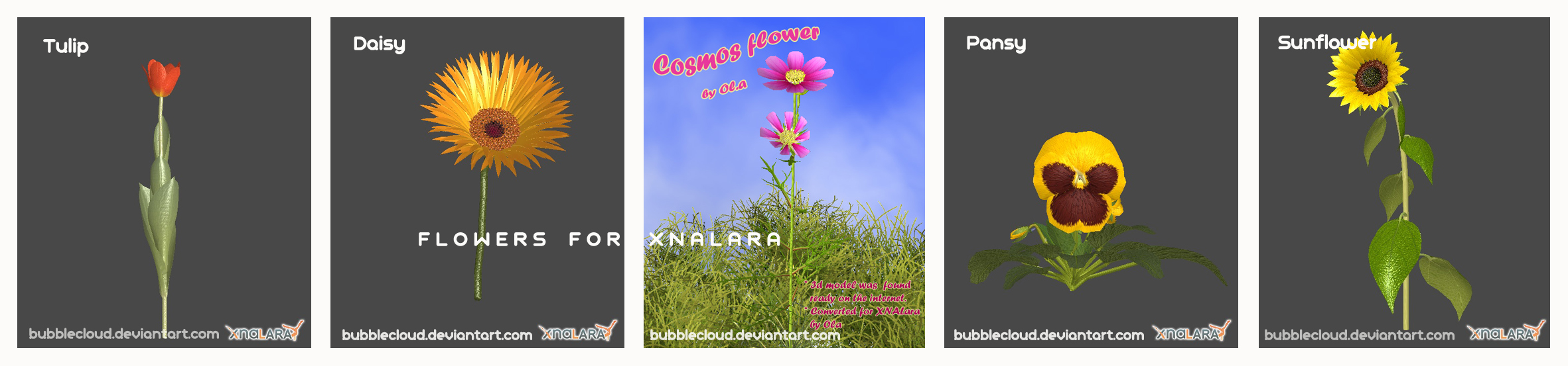 Flowers for XNALara by BubbleCloud on DeviantArt