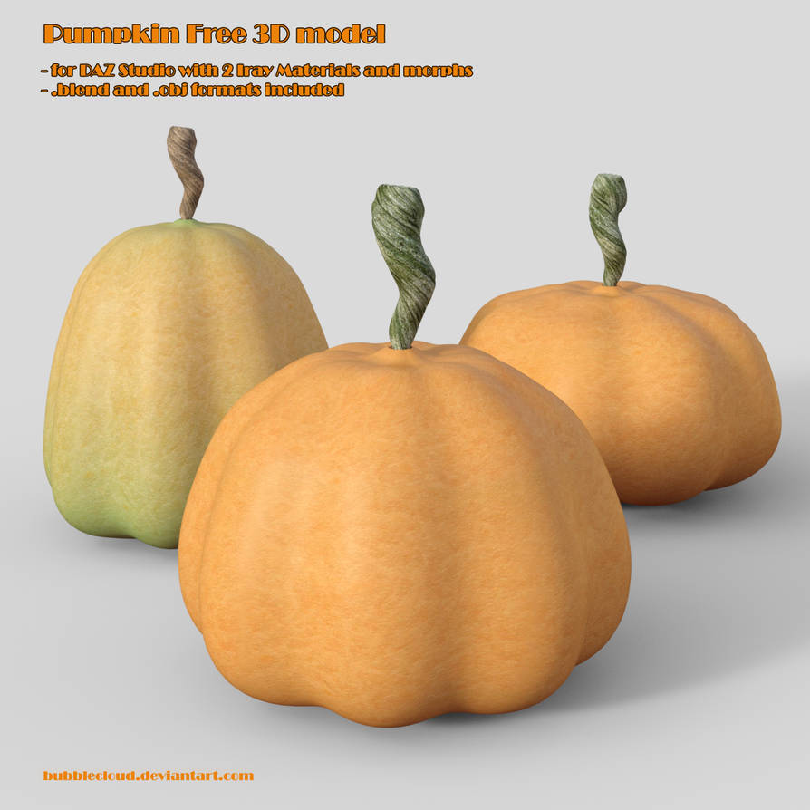 Pumpkin Free 3D model by BubbleCloud on DeviantArt