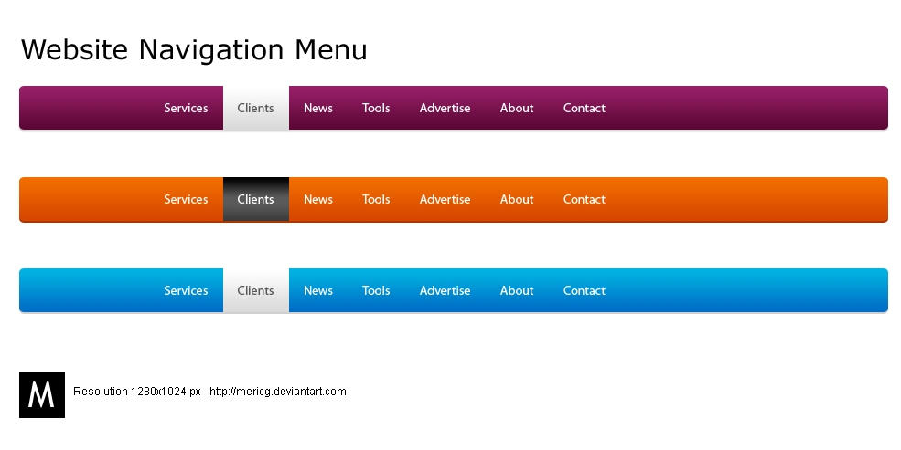 Website Navigation Menu by MericG on DeviantArt