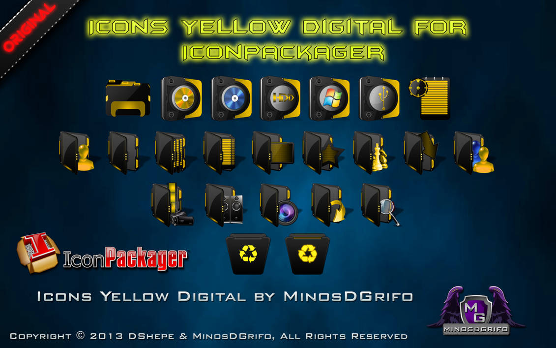 Icons Yellow Digital for Iconpackager by DShepe on DeviantArt