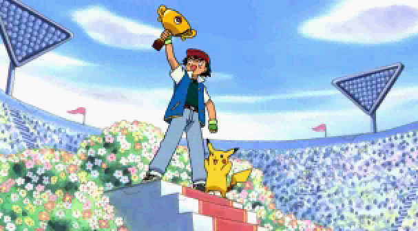 Ash won the first trophy by BeeWinter55 on DeviantArt