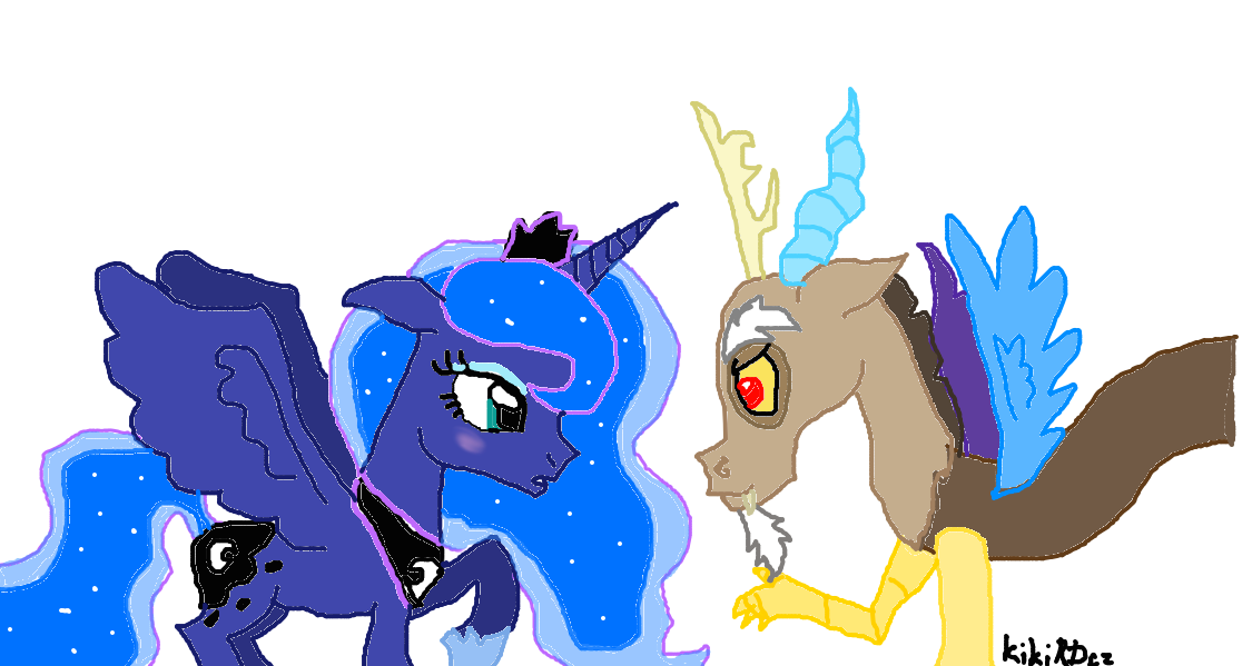 MLP: Princess Luna and Discord by KikiRDCZ on DeviantArt