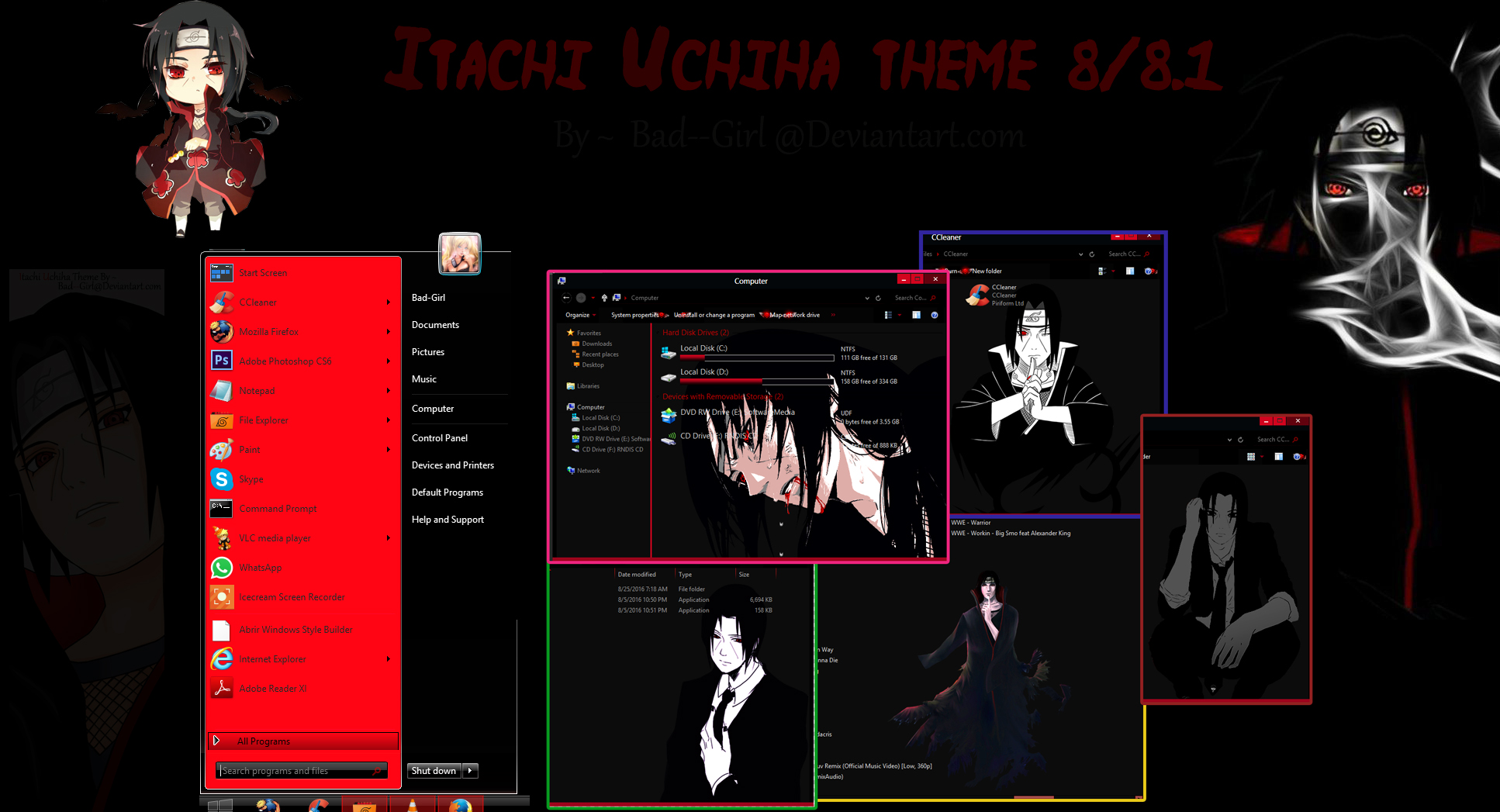Itachi Uchiha Theme For Windows 8/8.1 by Bad--Girl on DeviantArt