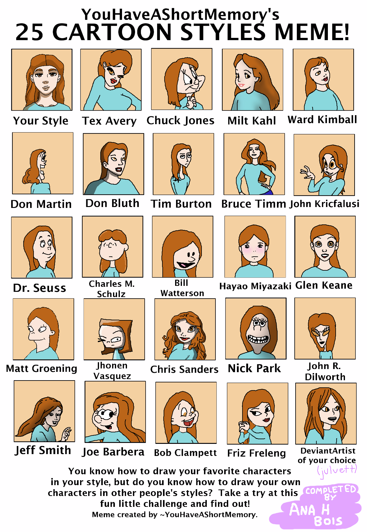 Cartoon Styles Meme by anahbois on DeviantArt