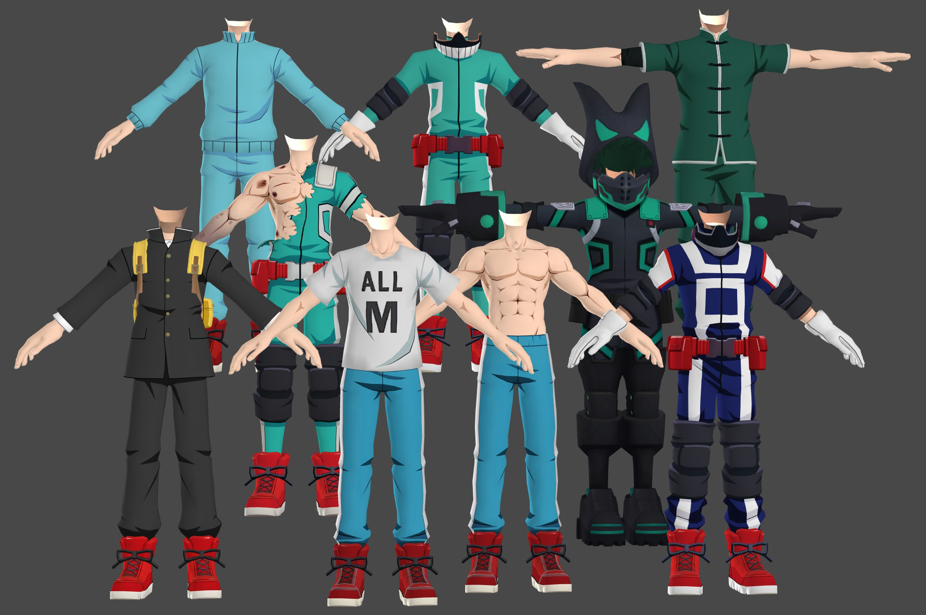 MHA:TSH - Deku Outfit Pack XPS by Xelandis on DeviantArt