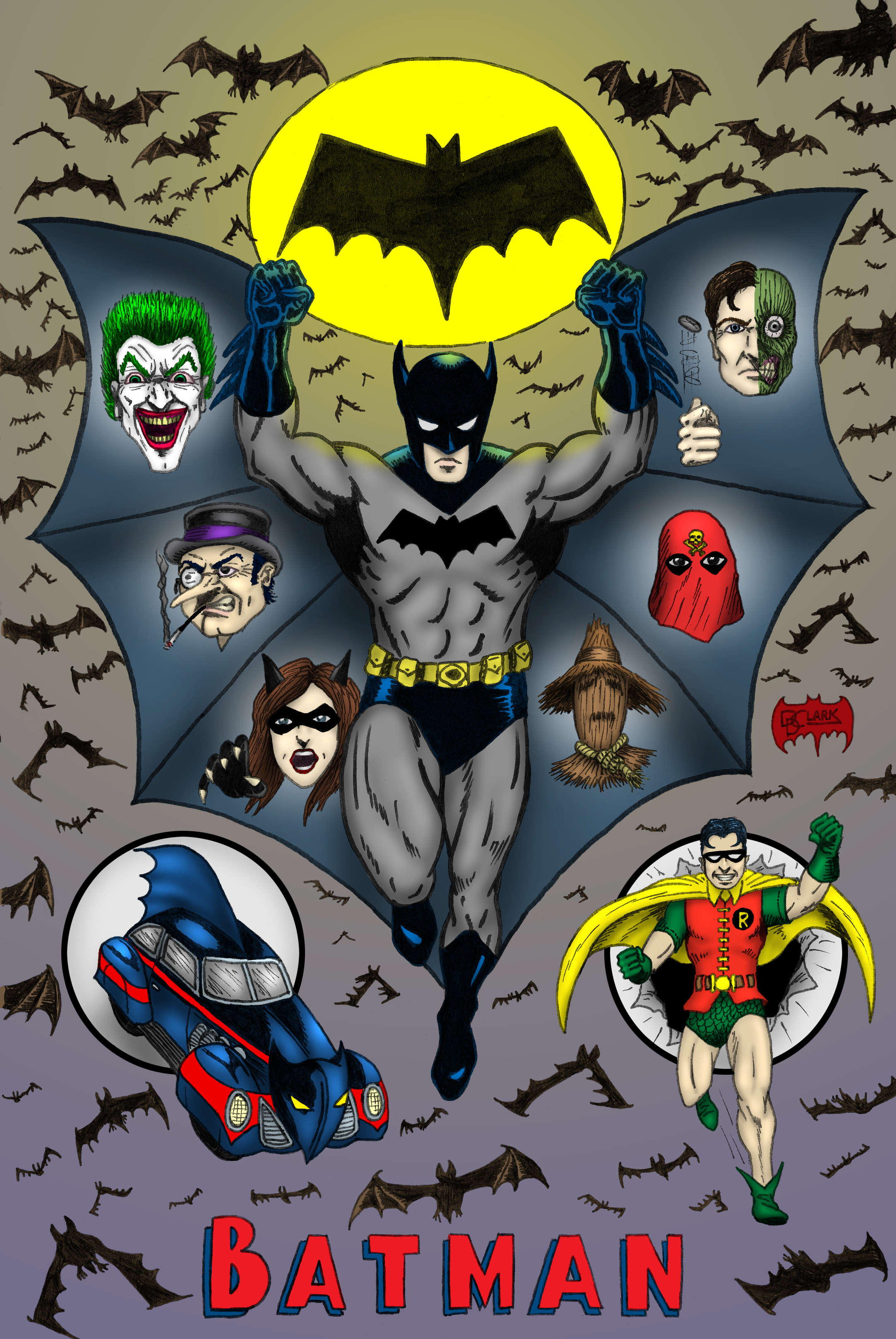 batman collage colored by delaneyclark on DeviantArt