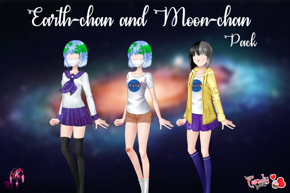 MCL pack- Earth-chan and Moon-chan by FNAFfanart67 on DeviantArt