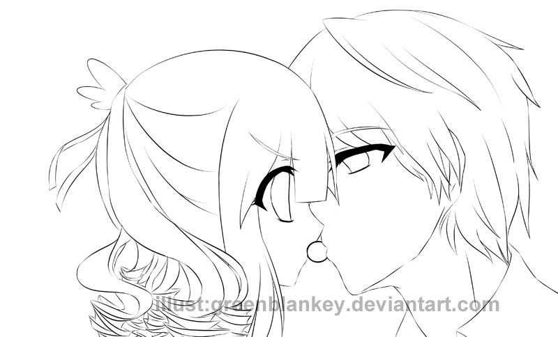 Cherry Kiss Lineart By Greenblankey On Deviantart