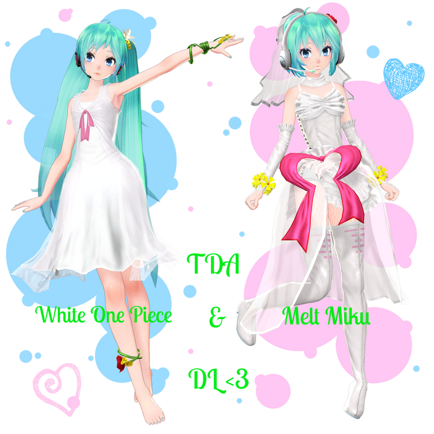 TDA White One Piece and Melt Miku dl : . by Sushi-Kittie on DeviantArt