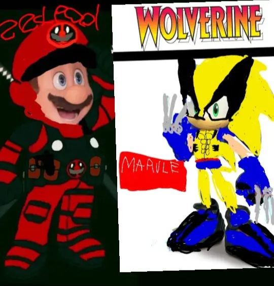Mario as deedpool and sonic as wolverine by Spidermanso on DeviantArt