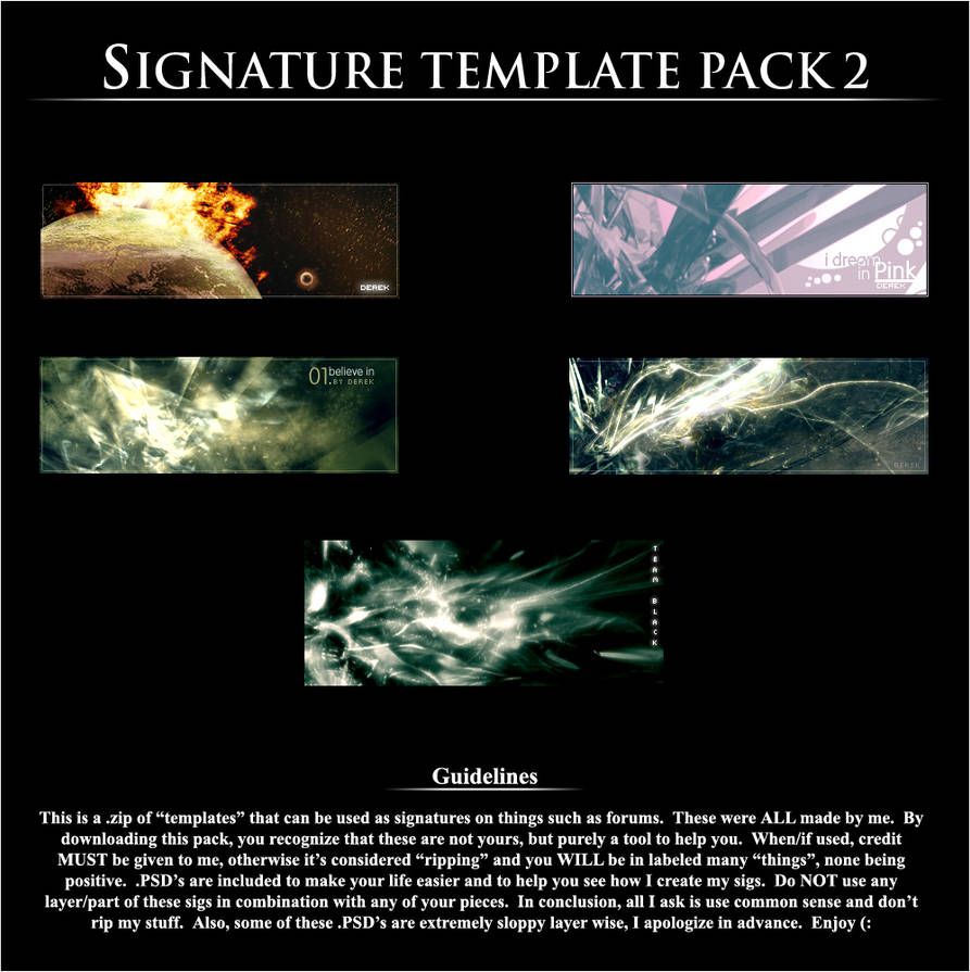 Signature Pack 2 by Derek-UD on DeviantArt