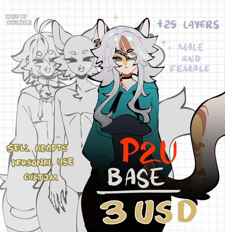 KBase Anthro - P2U by y0y0ba on DeviantArt
