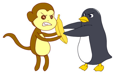 A Monkey and Penguin by skimlines on DeviantArt
