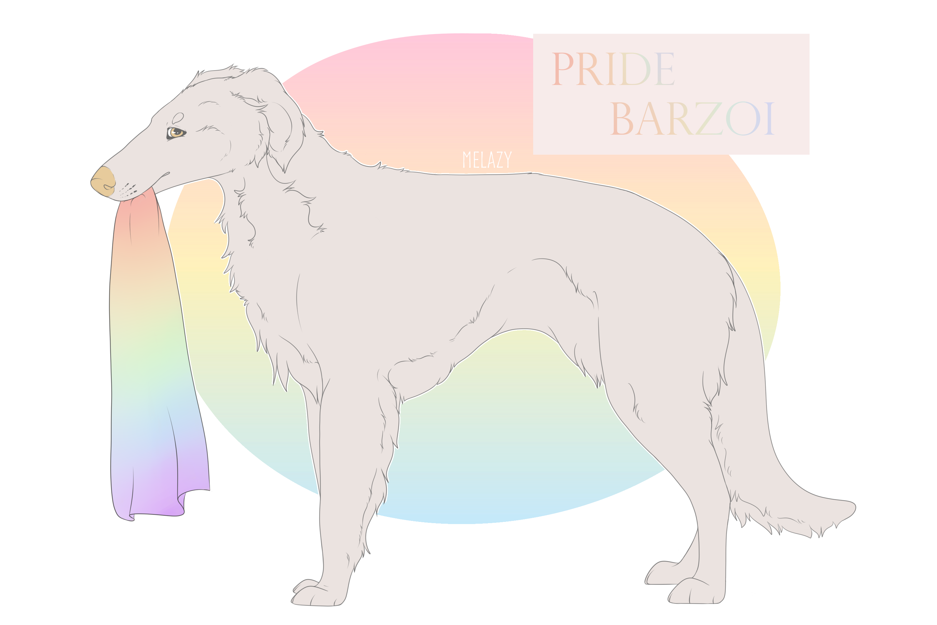 [F2U] - Borzoi PRIDE 2021 by Meelazy on DeviantArt