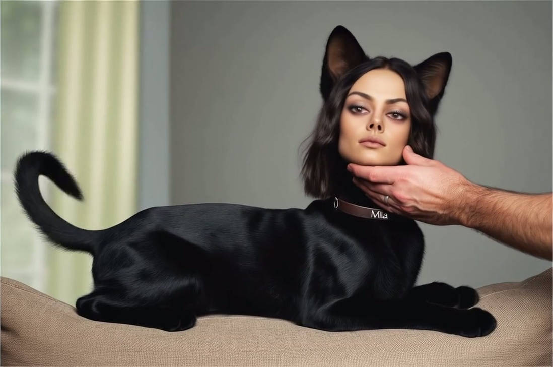 MILA KUNIS AS A BEAUTIFUL HOUSE CAT by WindyCity1837 on DeviantArt