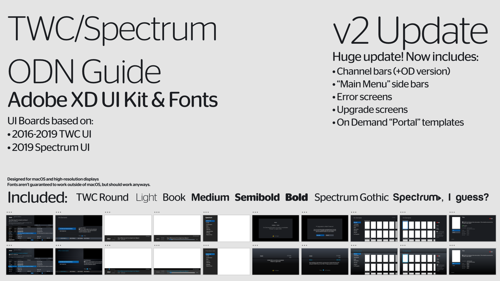 TWC/Spectrum ODN Guide Adobe XD UI Kit (v2) by NotSoArtisty on DeviantArt