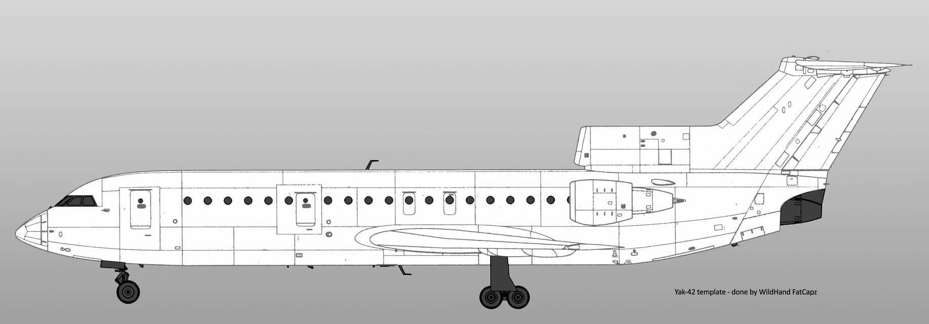 Yak-42 template by WildHand on DeviantArt