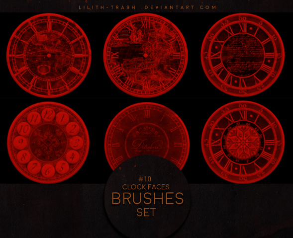 Clock Faces Brushes #5 by LilithDemoness on DeviantArt