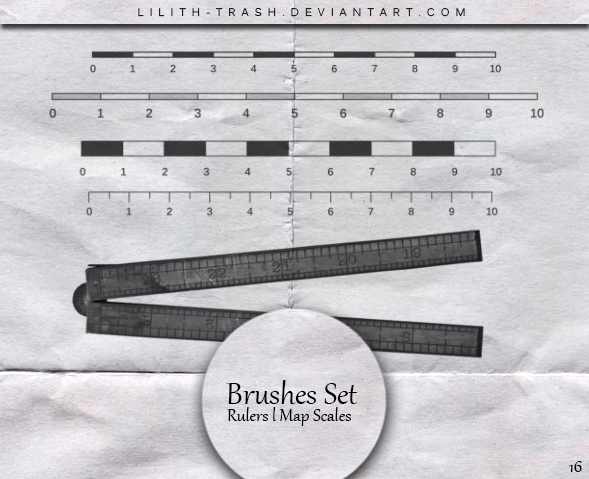 Rulers ll Map Scales Brushes #16 by LilithDemoness on DeviantArt
