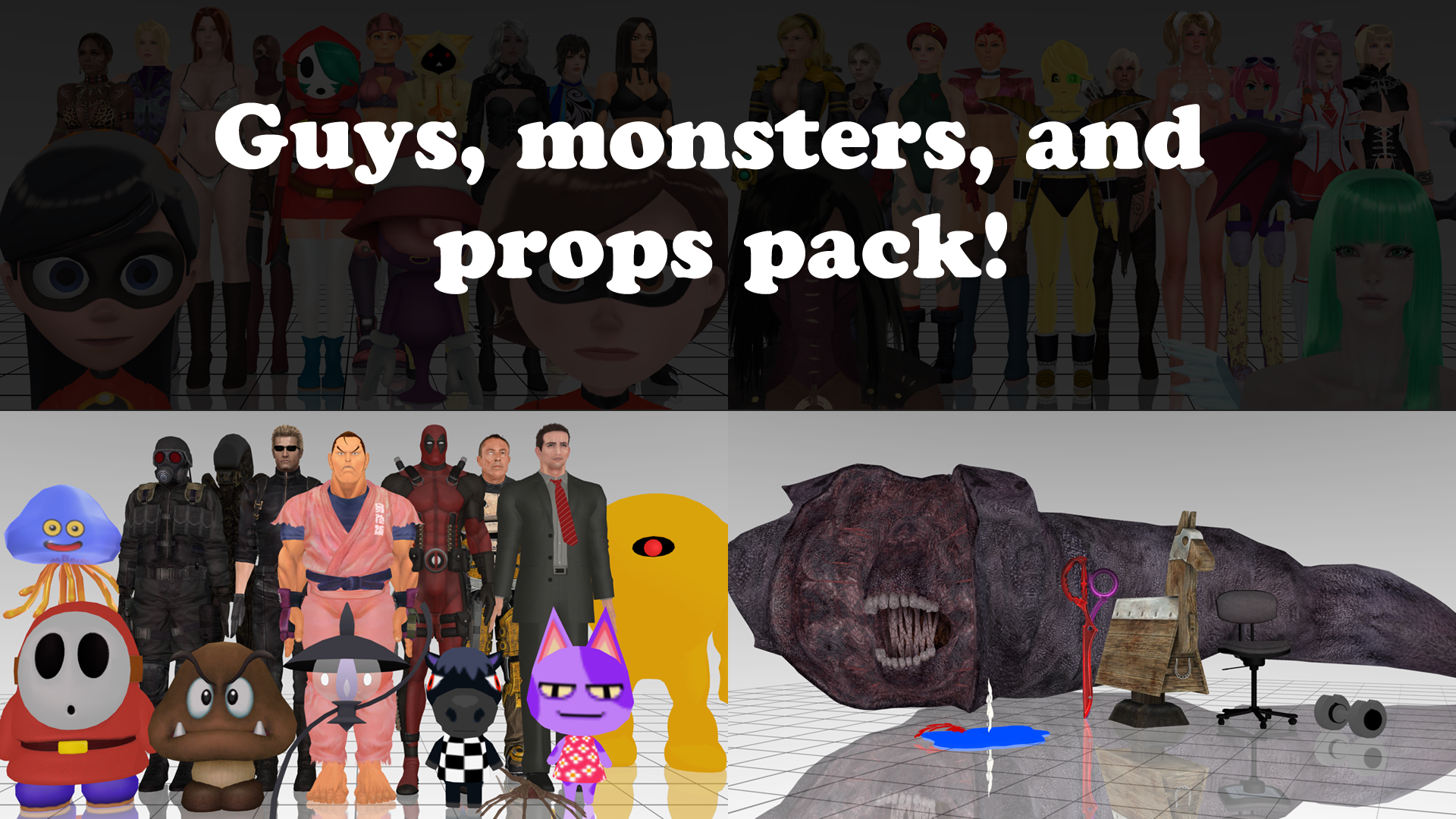 [MMD] Guys, Monsters and Props - DL by MrWhitefolks on DeviantArt